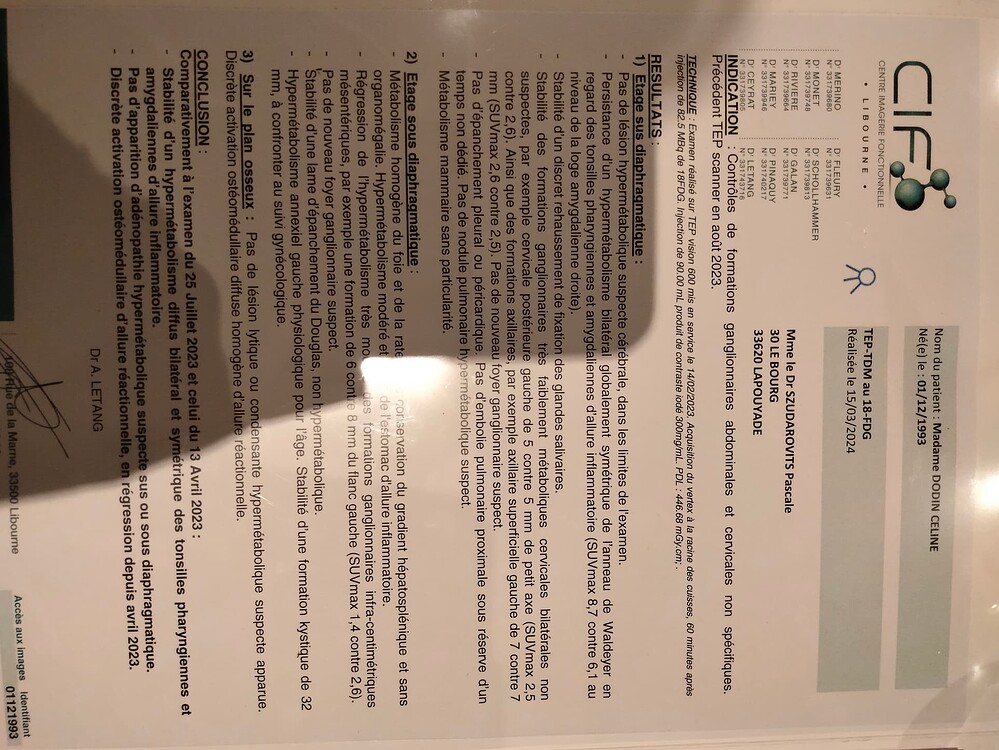 Ganglions depuis 1an et demi - Diagnostic - ELLyE